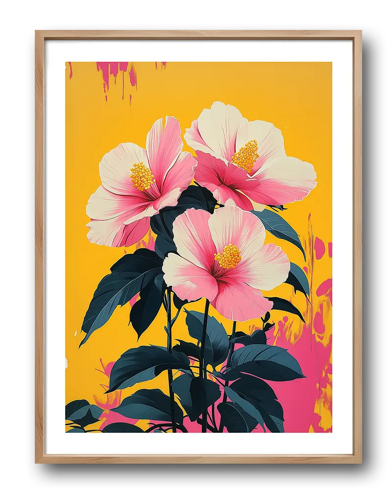 Colorful Hibiscus Poster - Digital Wall Art shop - Quality Poster
