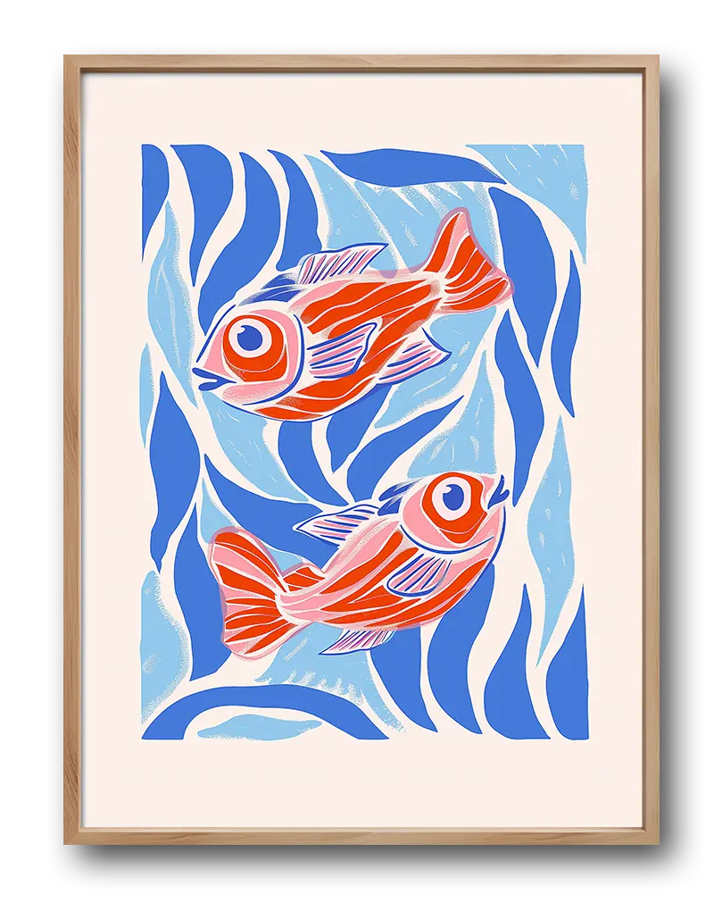 Duo Fish Poster - Digital Wall Art shop - Quality poster