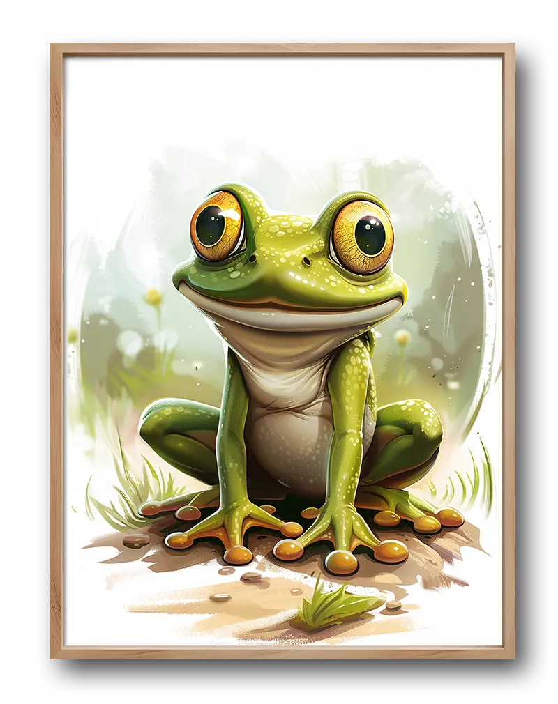 Happy Frog Poster - Digital Wall Art shop - Quality Poster