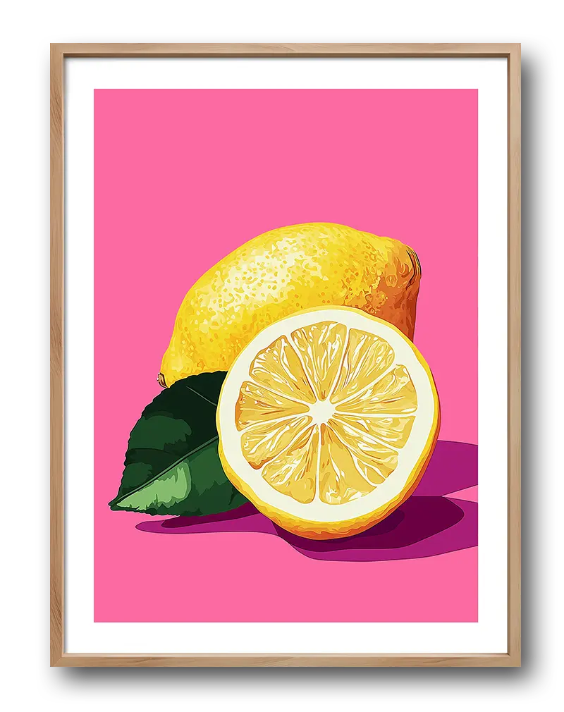 Pink Lemon Poster - Digital Wall Art shop - Quality poster